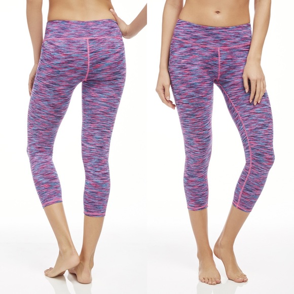 Fabletics | Pants & Jumpsuits | Fabletics Pop Pink Stripe Salar Capri Legging | Poshmark